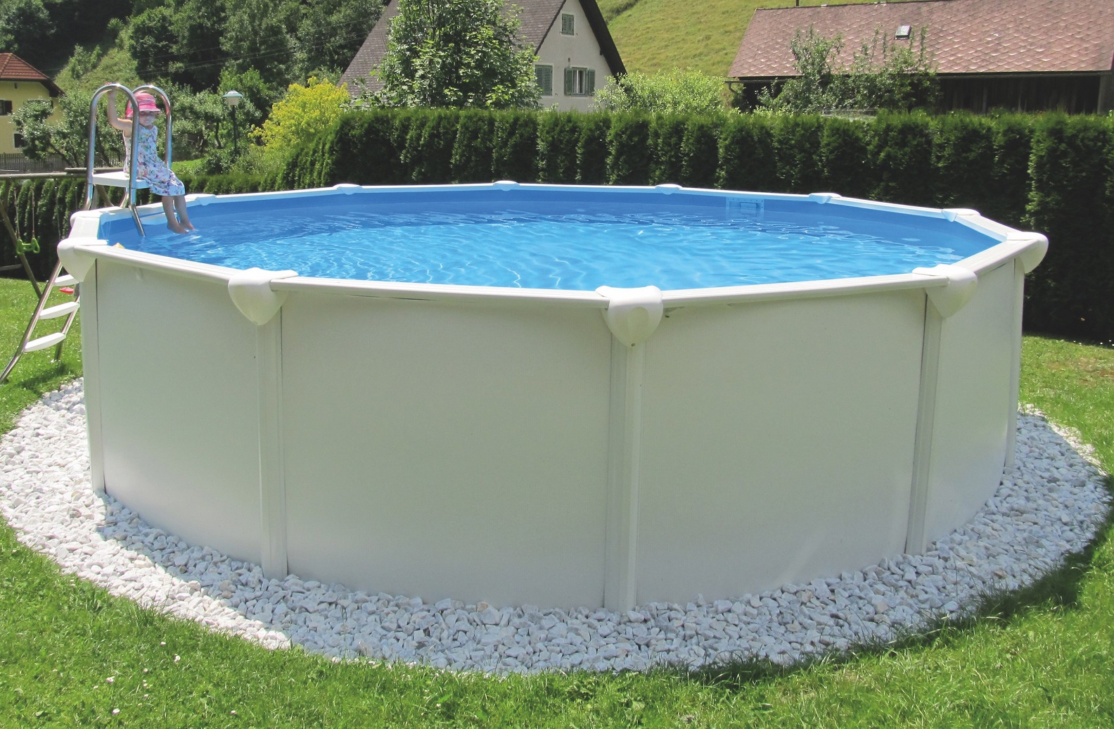 Stahlwandbecken SUPREME clever rund 4,6 x 1,32 m weiss, (pool kaufen ...